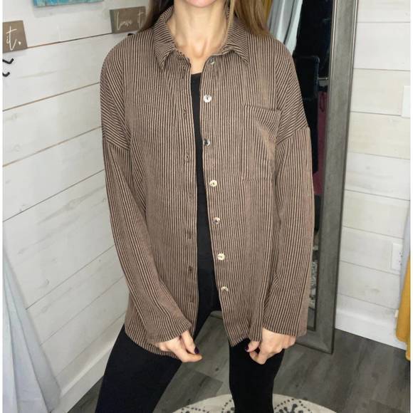 Blumin | Tops | New Blumin Button Down Shirt In Brown | Poshmark